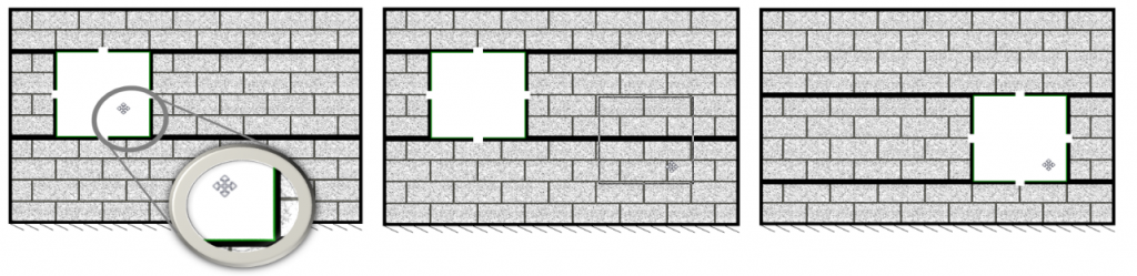 Figure 7: Moving an opening using the drawing window