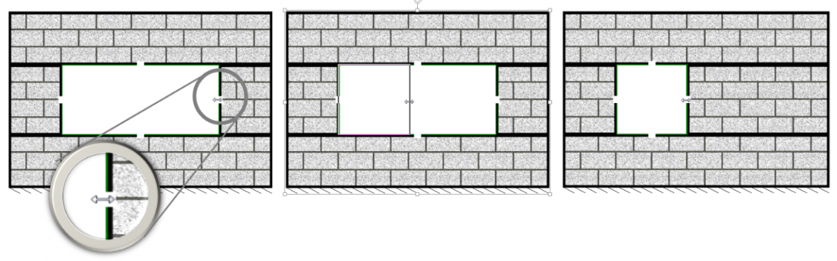 Figure 6: Modifying an opening within the drawing window
