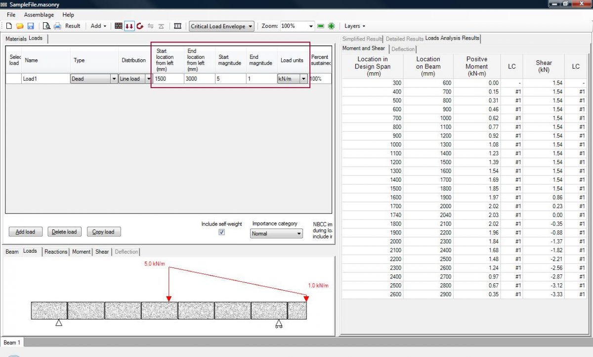 Figure 2‑12: Entering Load Properties