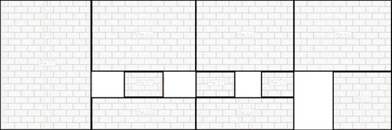 The solid, black outlines of each pier element have been moved to their ...