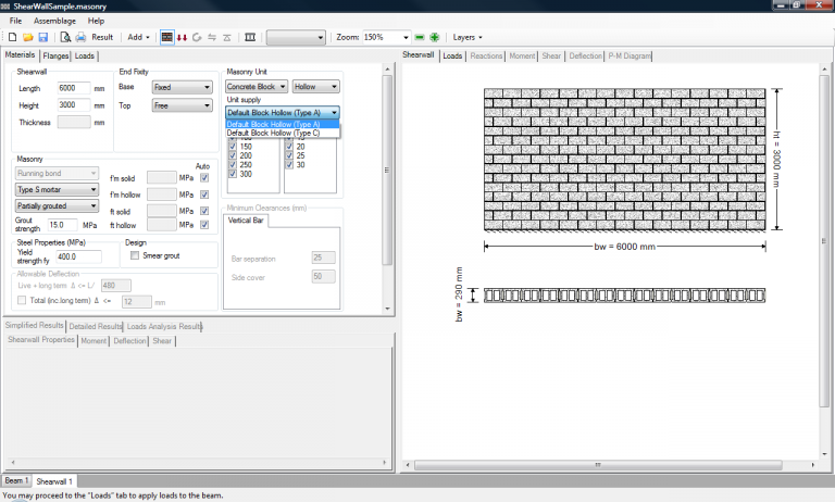 Figure 5‑4: Choosing the Unit Supply of the Masonry Unit