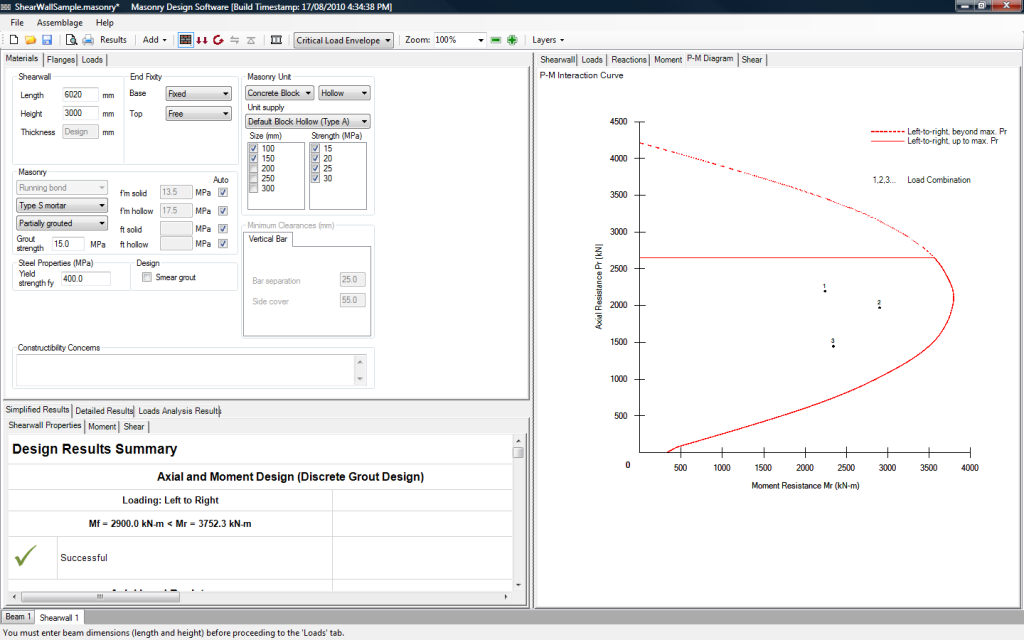 Figure 5‑83: P-M Interaction Diagram for an Unreinforced, Fully Grouted ...