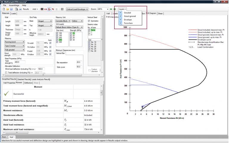 Figure 4‑42: P-M Interaction Diagram for an Unreinforced, Fully Grouted ...