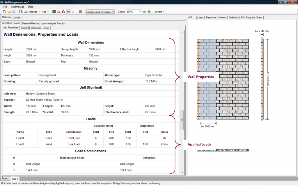 Figure 4‑50: Simplified Results (Wall Properties)