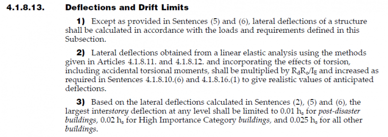 And there you have it! The total drift at the top of storey 1 in the ...