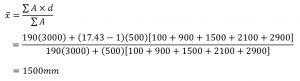 The gross cross section moment of inertia is then calculated: