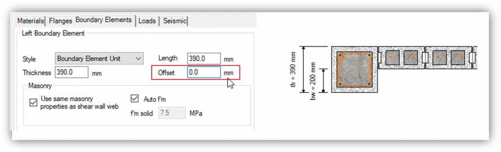 Offset refers to the space between the outer face of the boundary ...