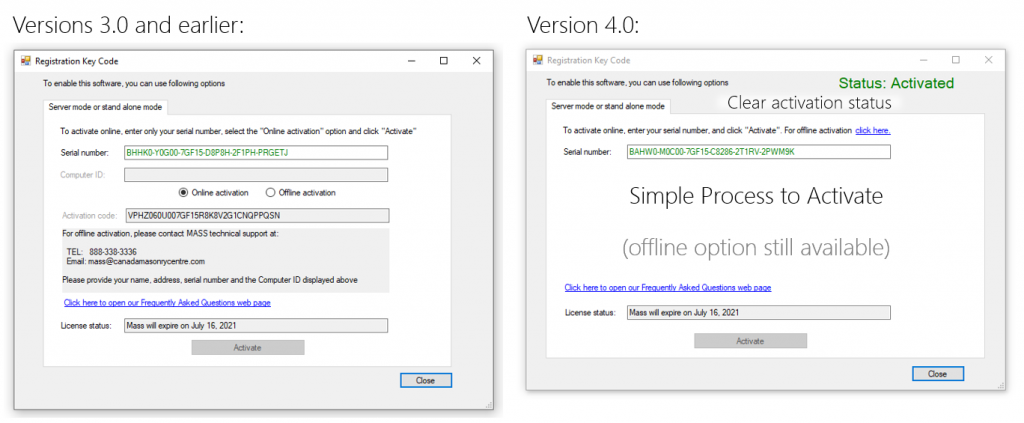 The activation screen as well as what information is shown upon opening ...
